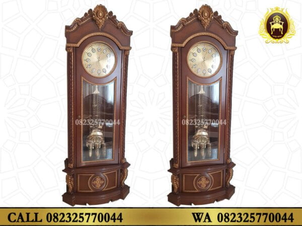 Lemari Jam Hias Jati Klasik Dengan Jam Junghans Original